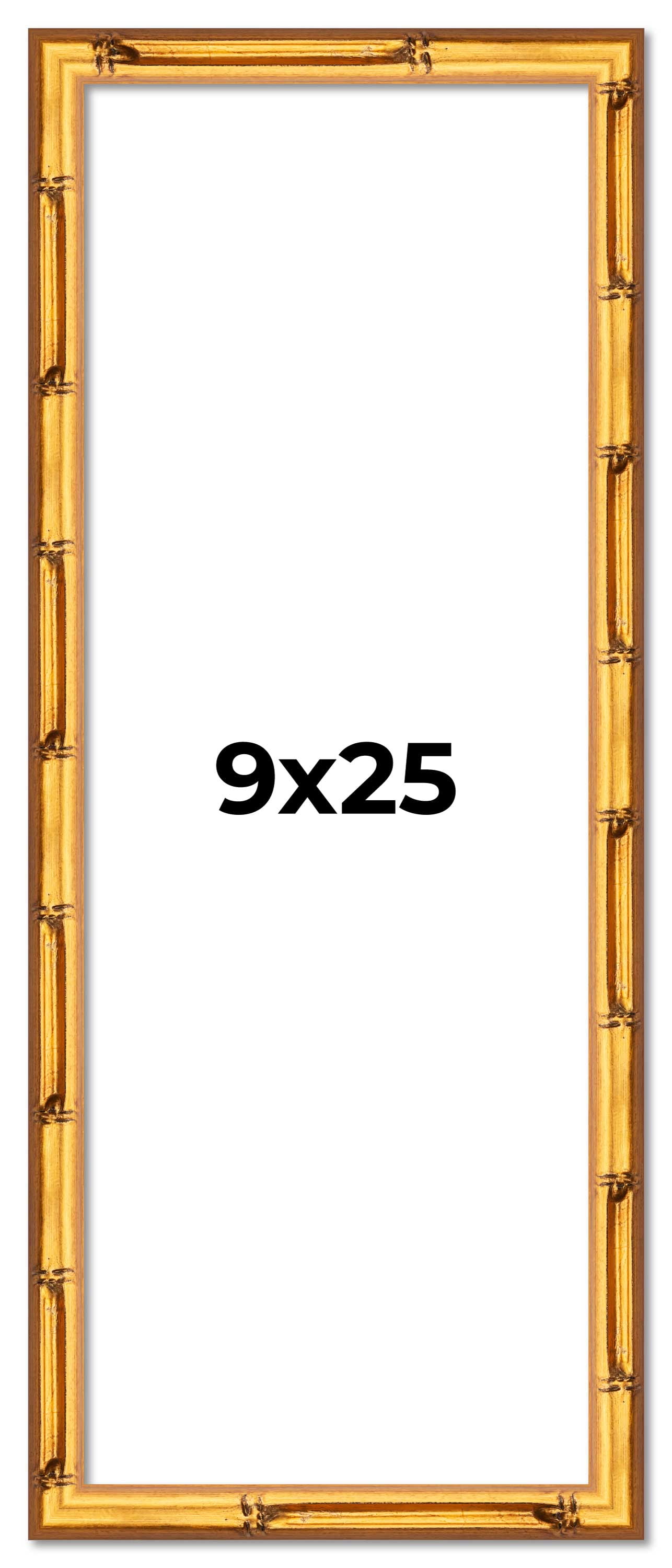 9x25 Frame Gold Bamboo Solid Wood Picture Frame | 1 Inch Moulding Width ...