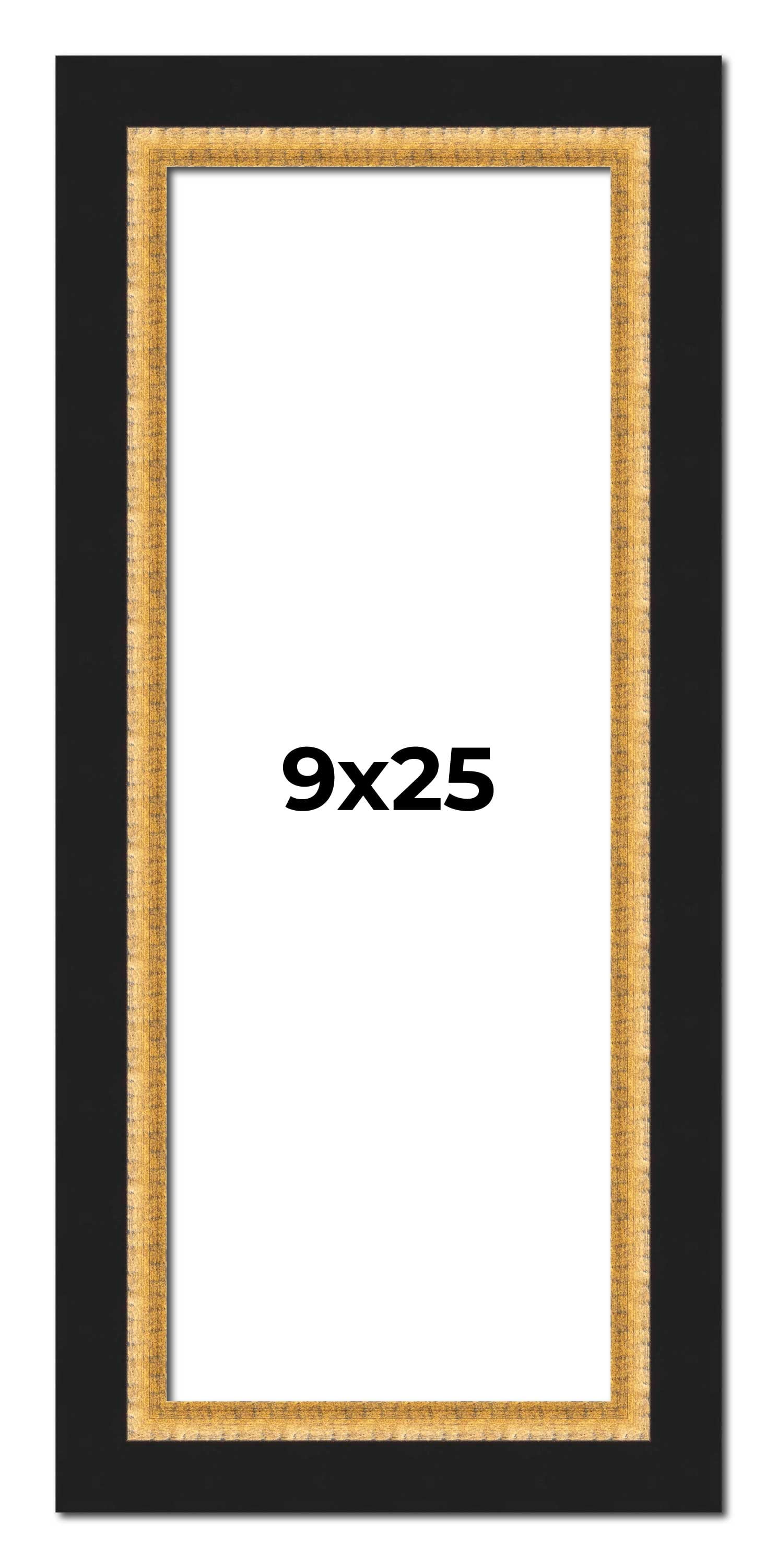 9x25 Frame Gold Real Wood Picture Frame Width 2.25 Inches | Interior ...