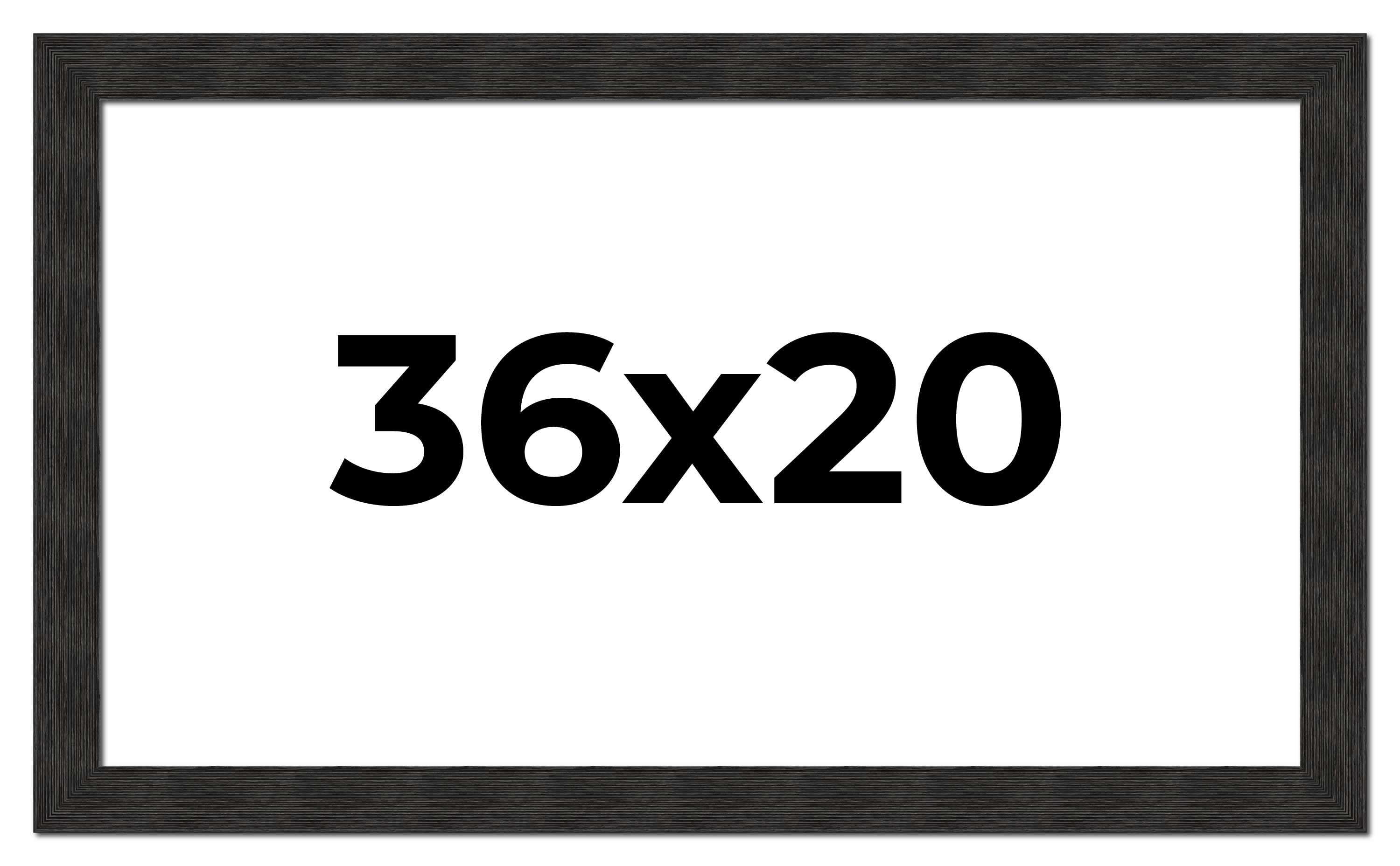 20x36 Contemporary Black Picture Frame - UV Acrylic, Foam Board Backing ...