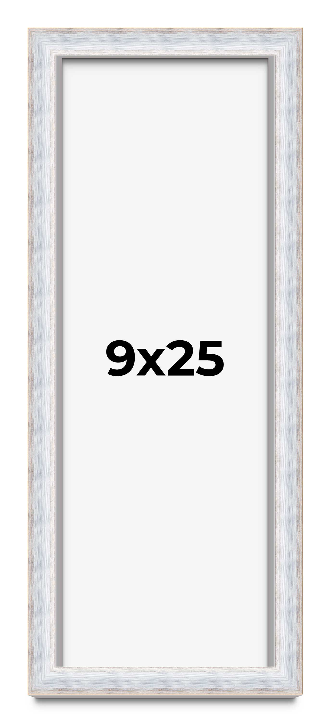 9x25 Shadow Box Frame Silver | 1.625 Inches Deep Real Wood Contemporary ...
