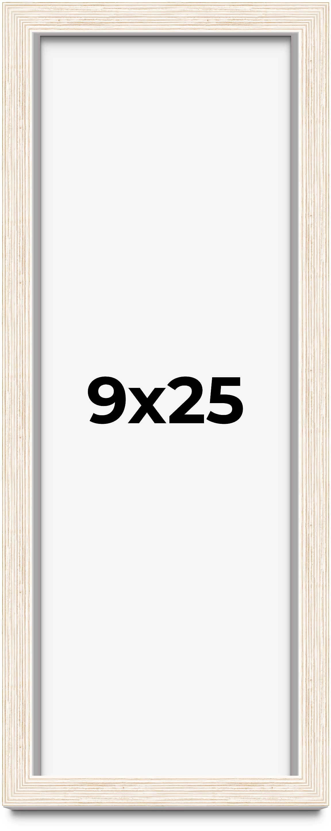 9x25 Shadow Box Frame White | 1.125 Inches Deep Real Wood Rustic ...