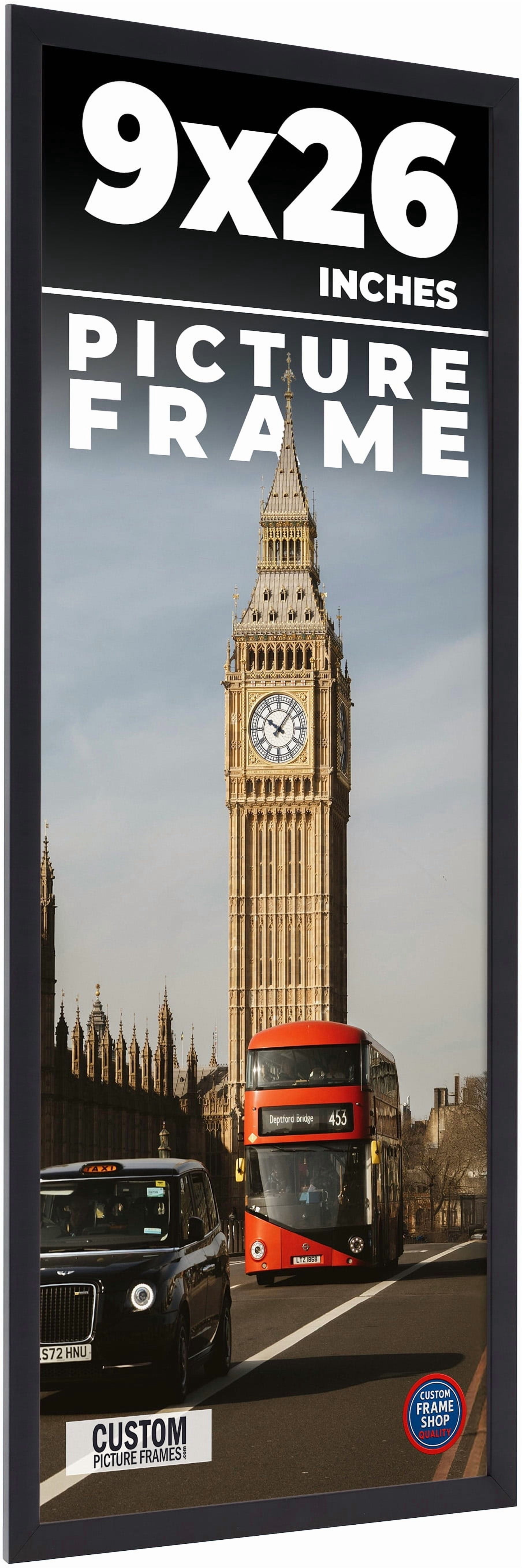 9x26 Frame Black Real Wood Picture Frame Width 0.75 inches | Interior ...