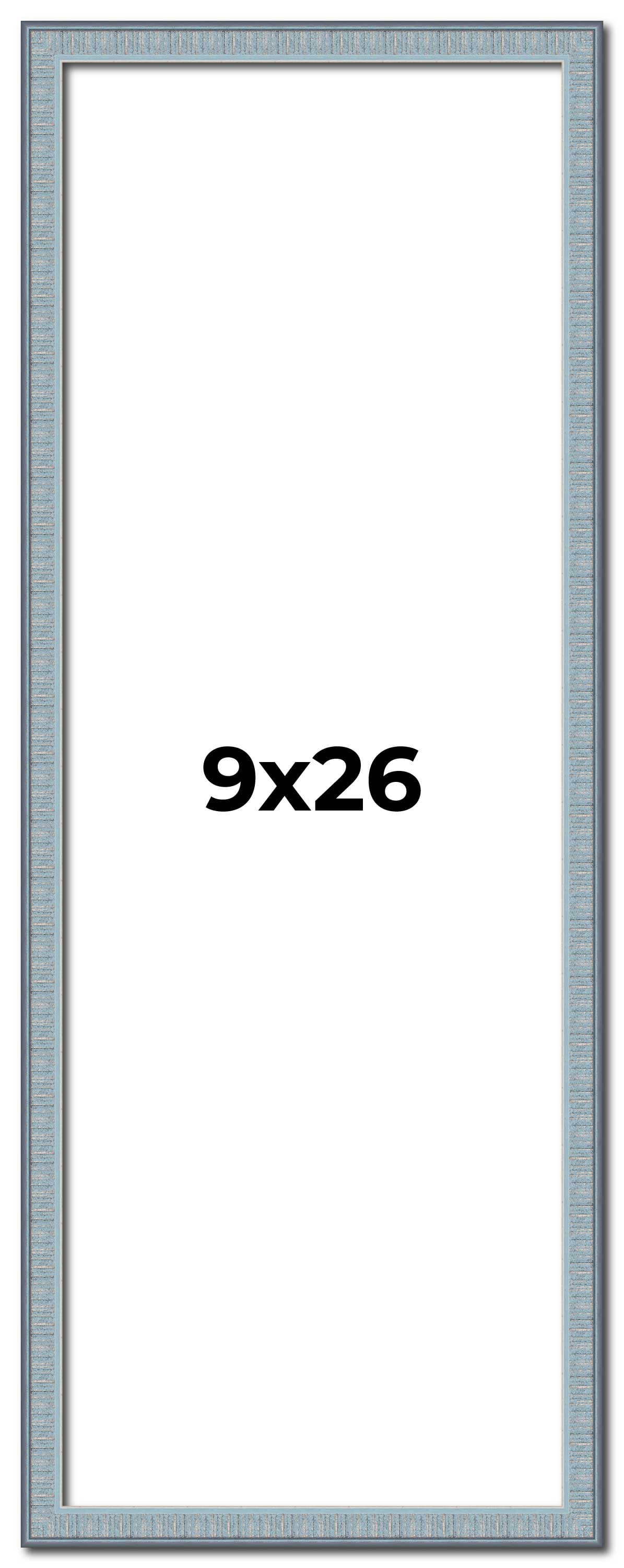 9x26 Frame Blue Scuffed Farm Board Solid Wood Picture Frame Width 0.75 ...