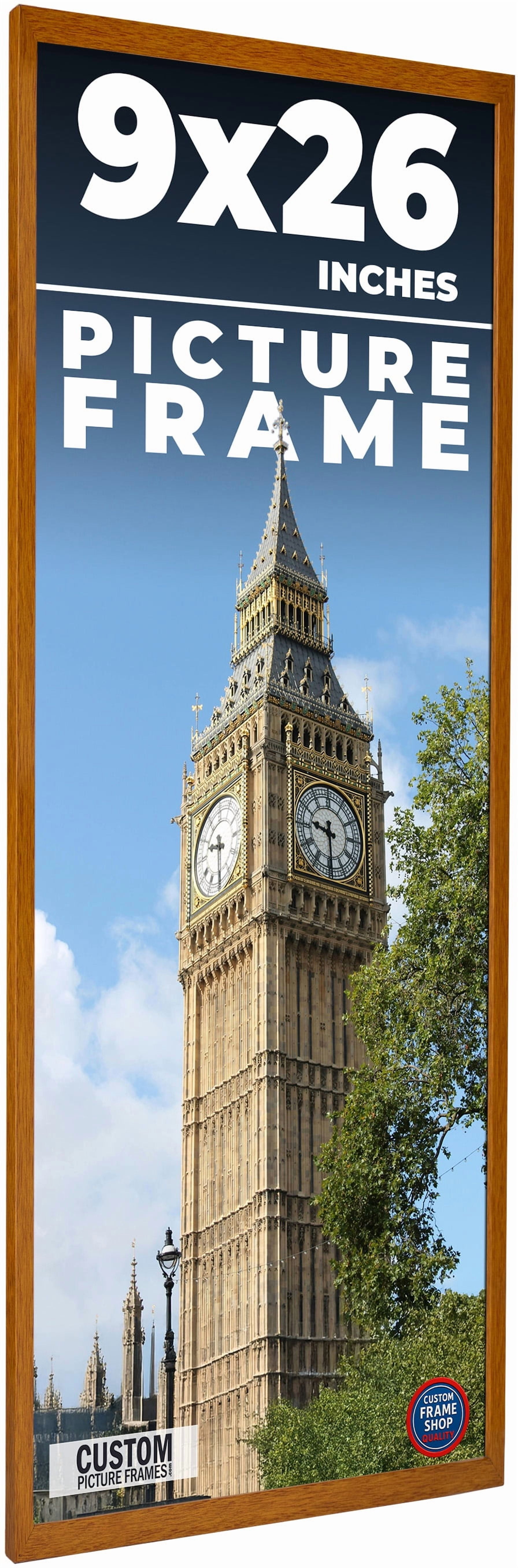 9x26 Honey Brown Real Wood Picture Frame Width 0.75 inches | Interior ...