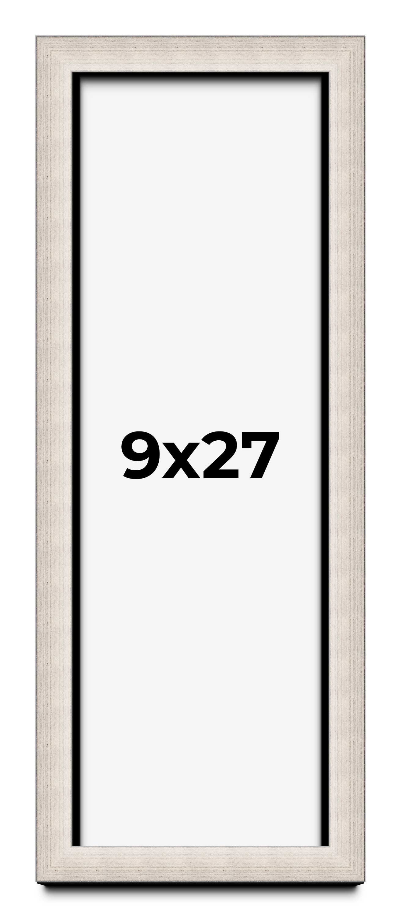 9x27 Shadow Box Brushed Silver | 1.5 Inch Deep | 1.25 Inch Moulding ...