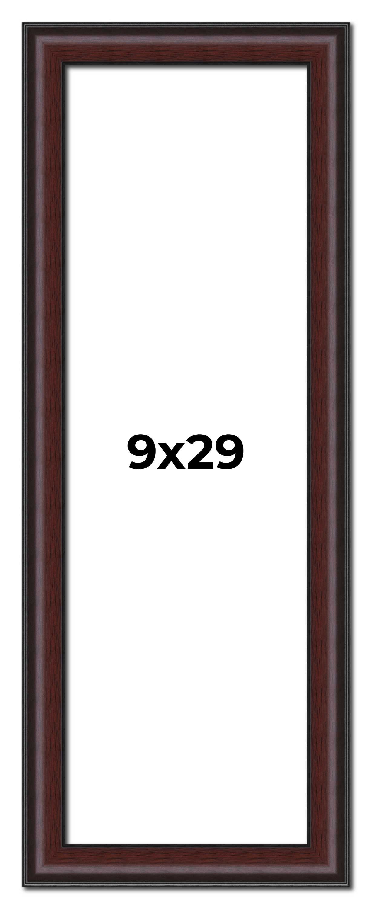 9x29 Frame Brown Round Mahogany Solid Wood Picture Frame | 1.625 Inch ...