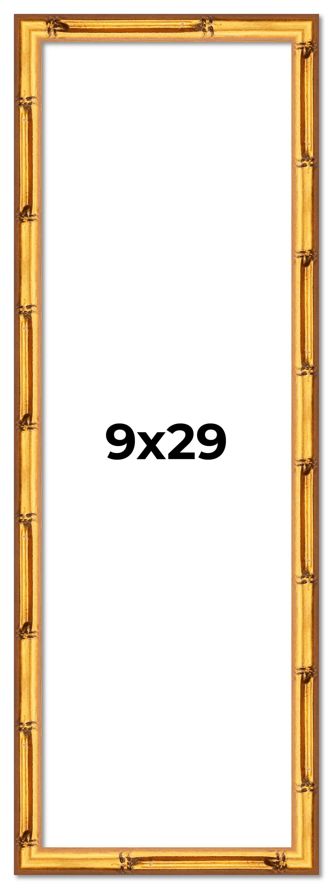 9x29 Frame Gold Bamboo Solid Wood Picture Frame | 1 Inch Moulding Width ...