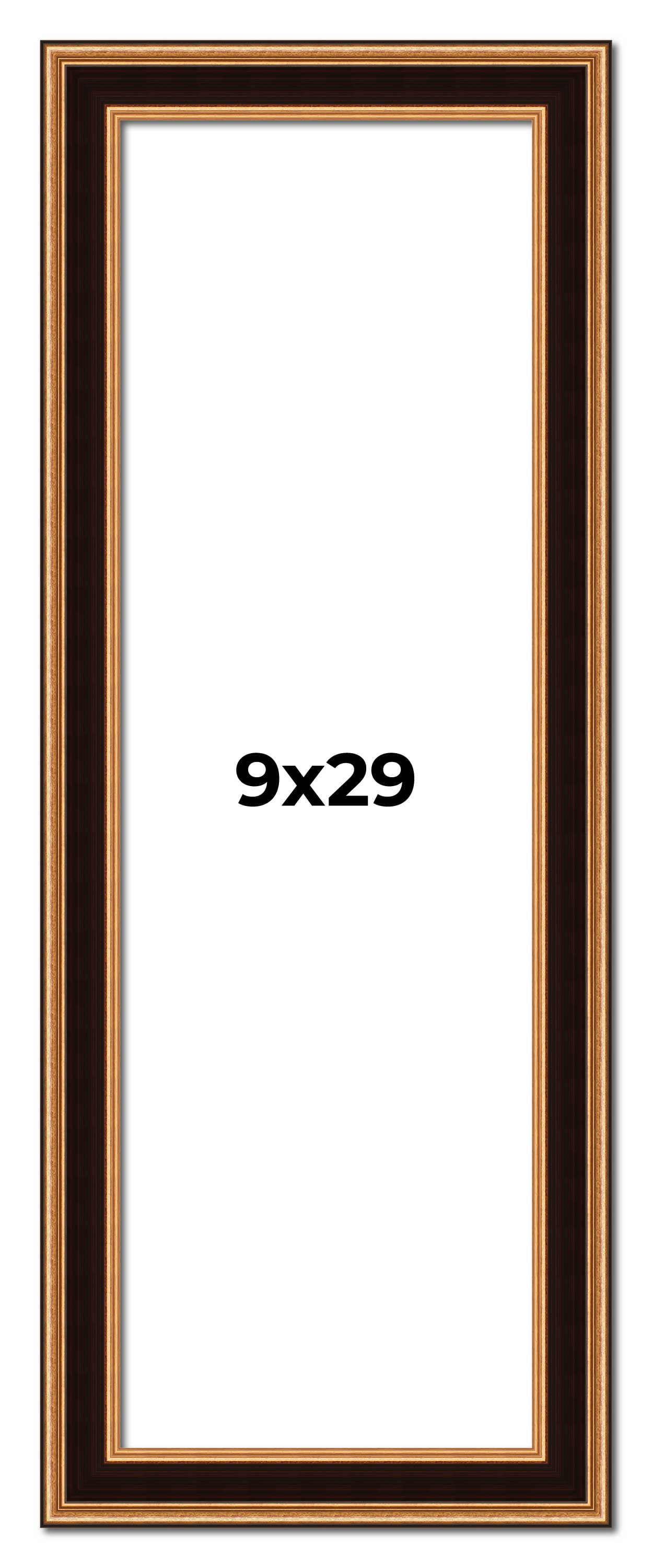 9x29 Frame Gold Brown Plein Air Vintage Solid Wood Picture Frame | 1.75 ...