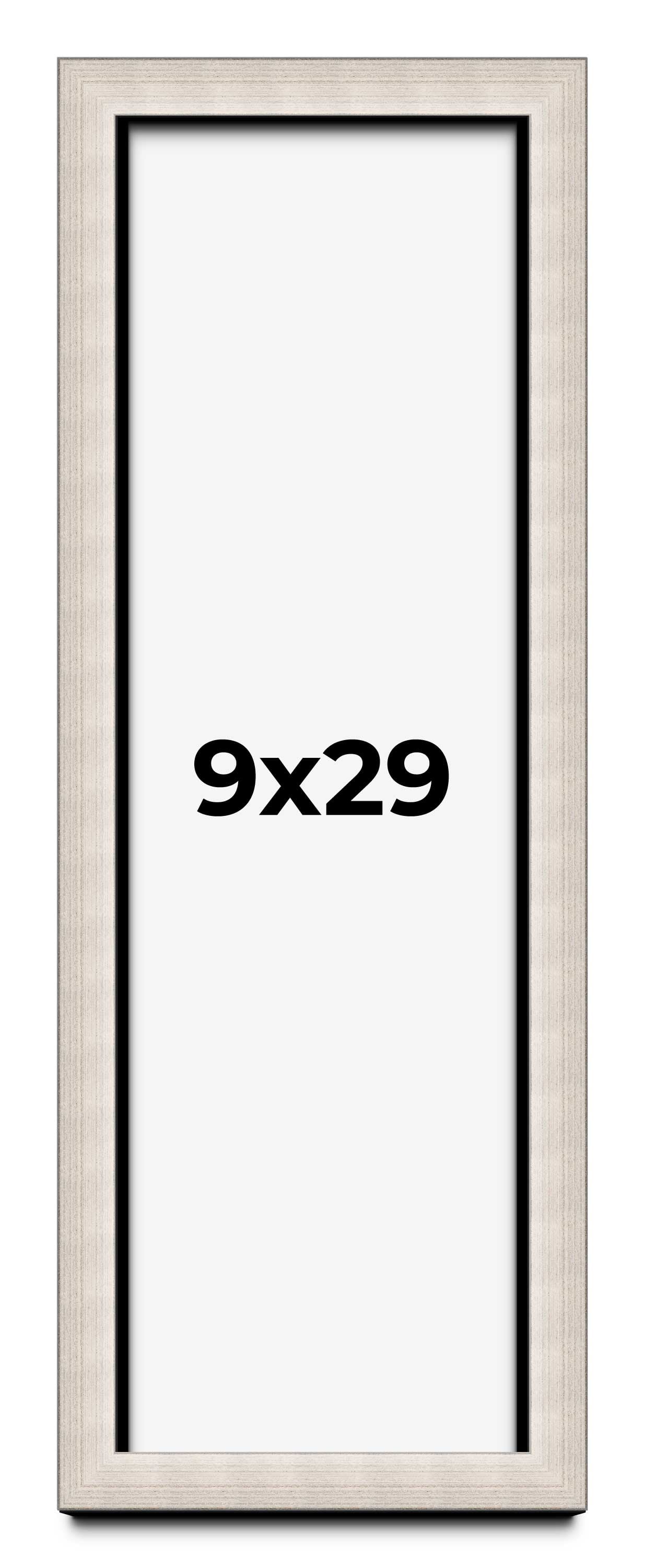 9x29 Shadow Box Brushed Silver | 1.5 Inch Deep | 1.25 Inch Moulding ...