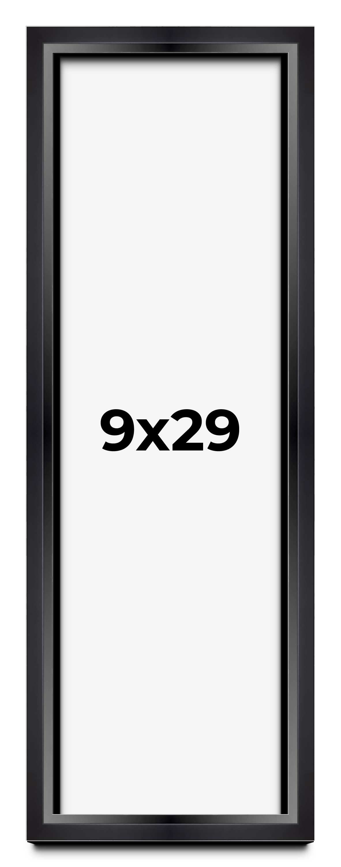 9x29 Shadow Box Frame Black | 1.25 inches Deep Real Wood Contemporary ...