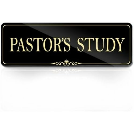 9x3 Inch Pastors Study Door Sign Acrylic Self-stick Wall Signage (Royal ...