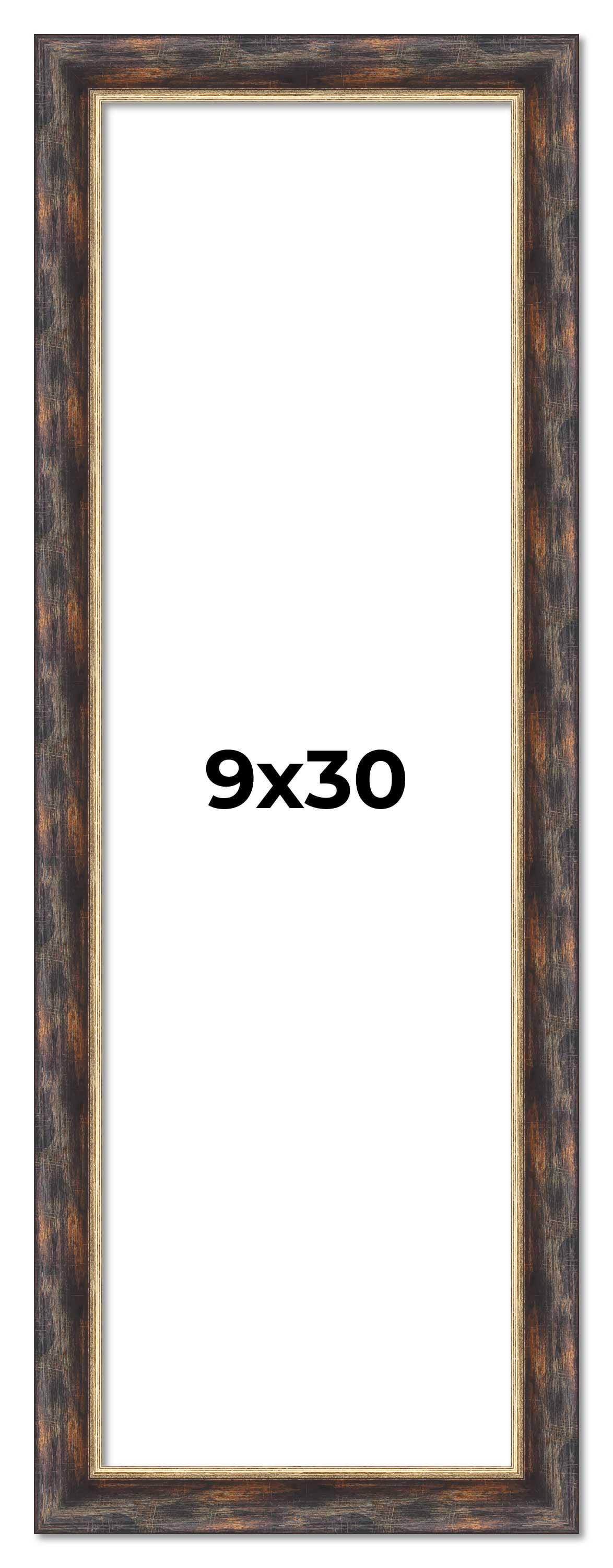 9x30 Frame Gold Real Wood Picture Frame Width 1.5 inches | Interior ...