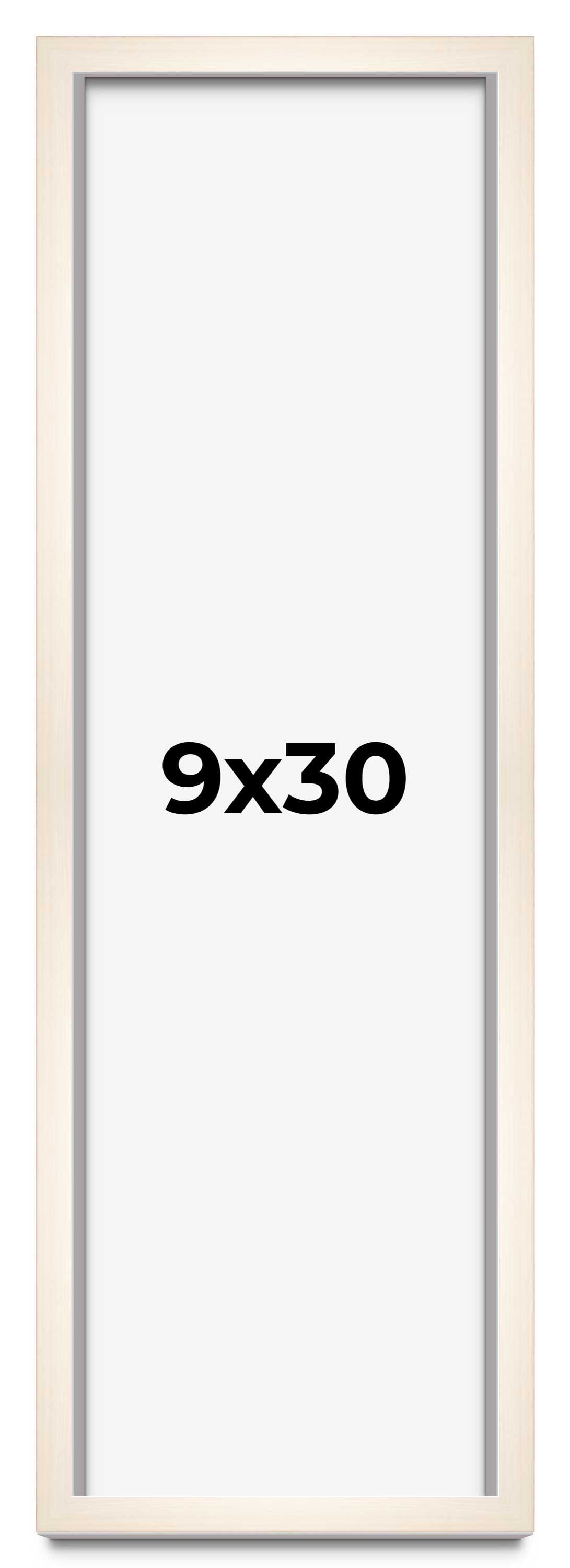 9x30 Frame White Wash Solid Wood Picture Frame | 0.75 Inch Moulding ...
