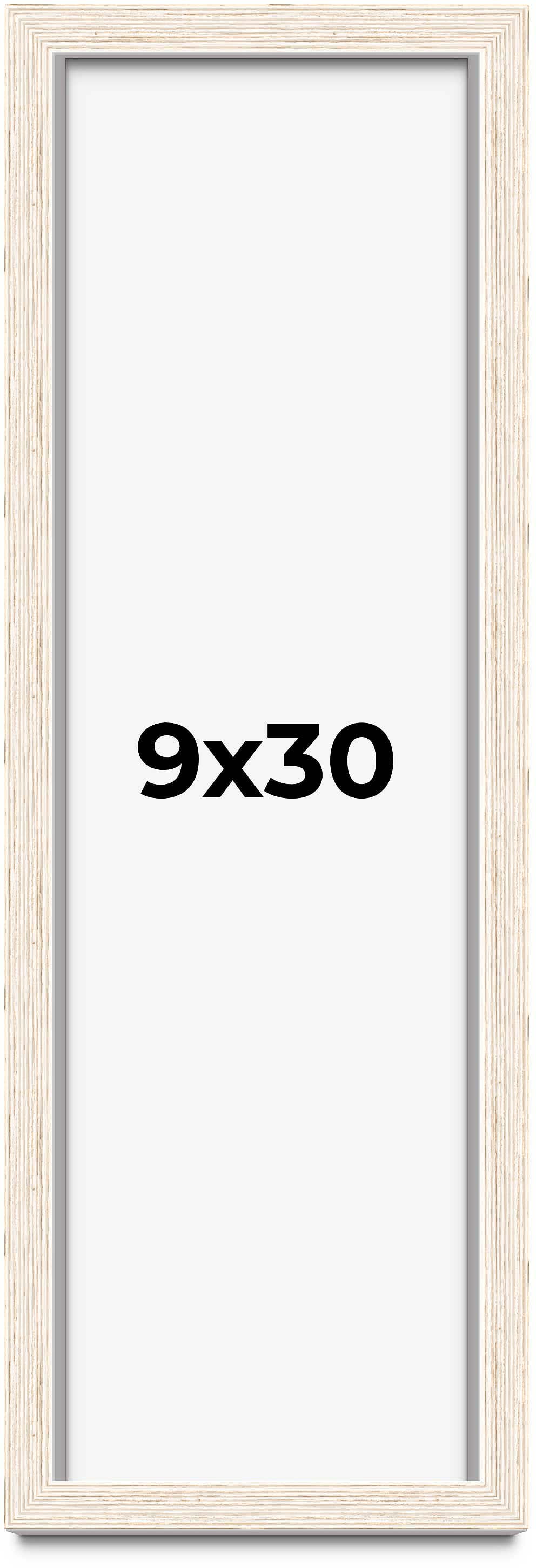 9x30 Shadow Box Frame White | 1.125 Inches Deep Real Wood Rustic ...