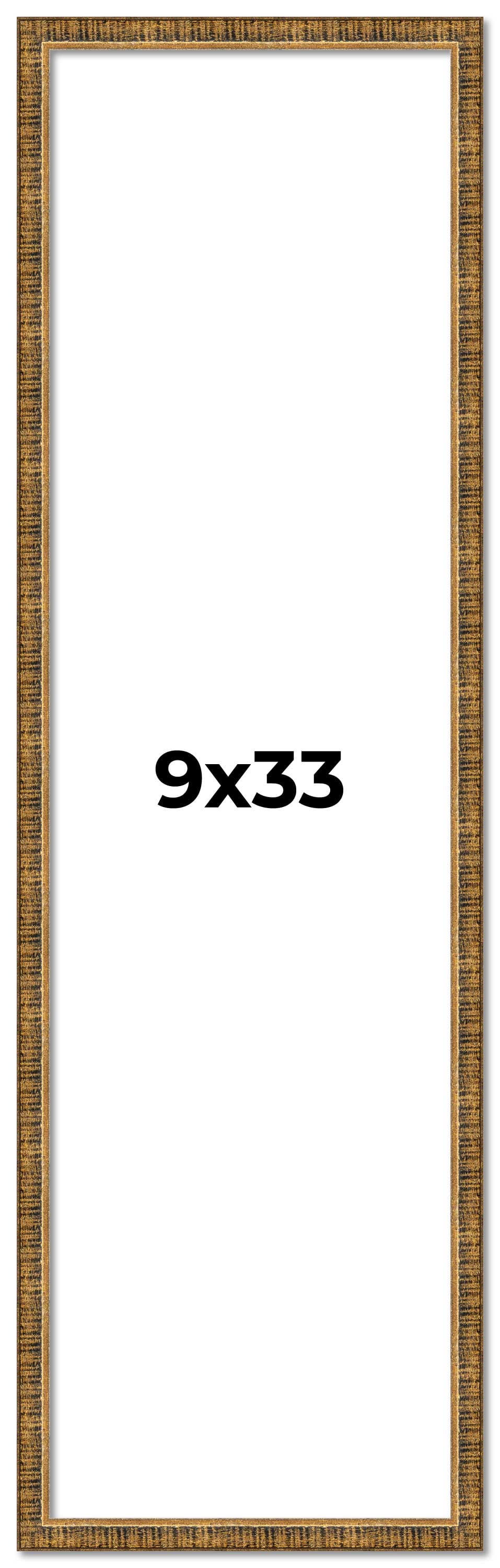 9x33 Frame Gold Solid Wood Picture Frame - Complete Modern Photo Frame ...