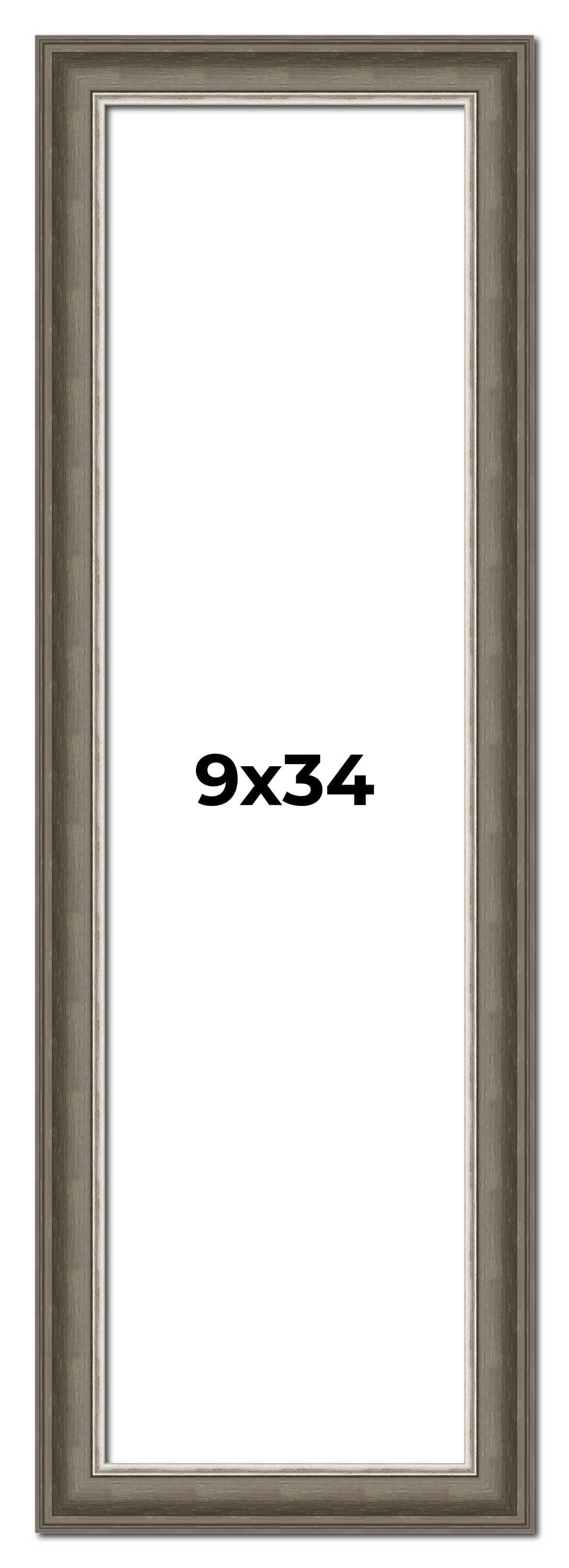 9x34 Frame Brown Solid Wood Picture Frame | 1.75 Inch Moulding Width ...