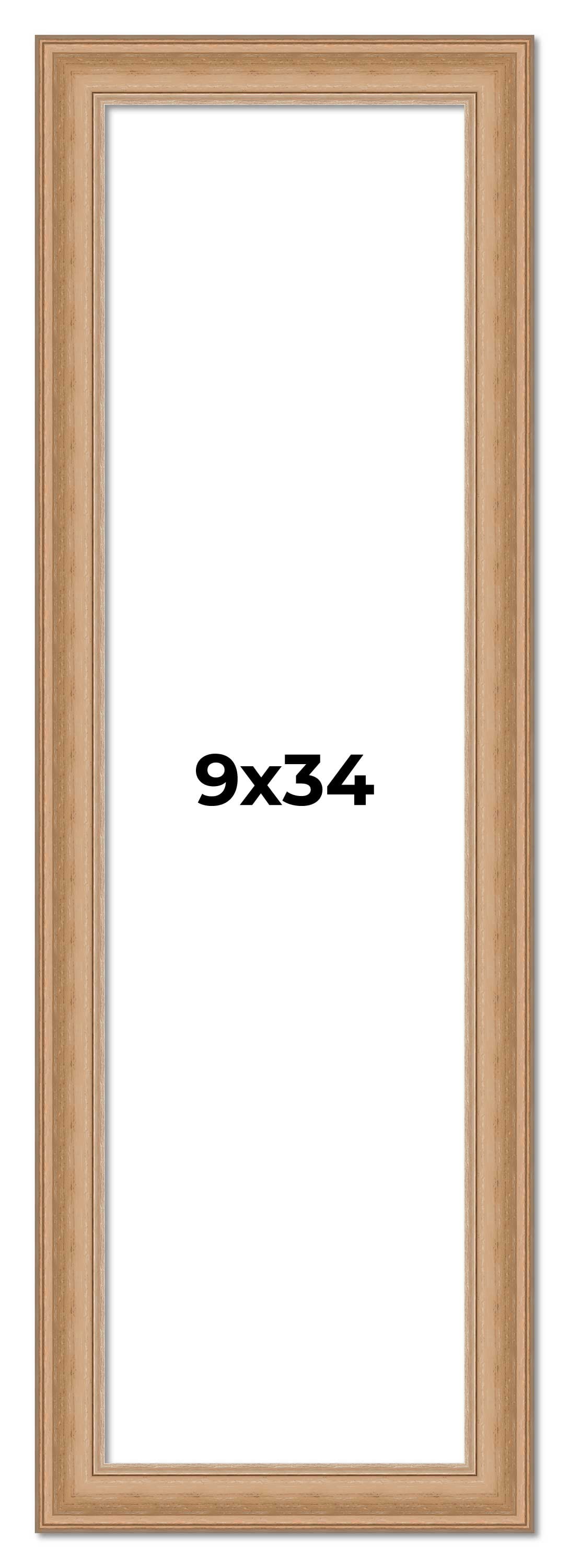 9x34 Frame Charleston Honey Brown Solid Wood Picture Frame Width 1.75 ...