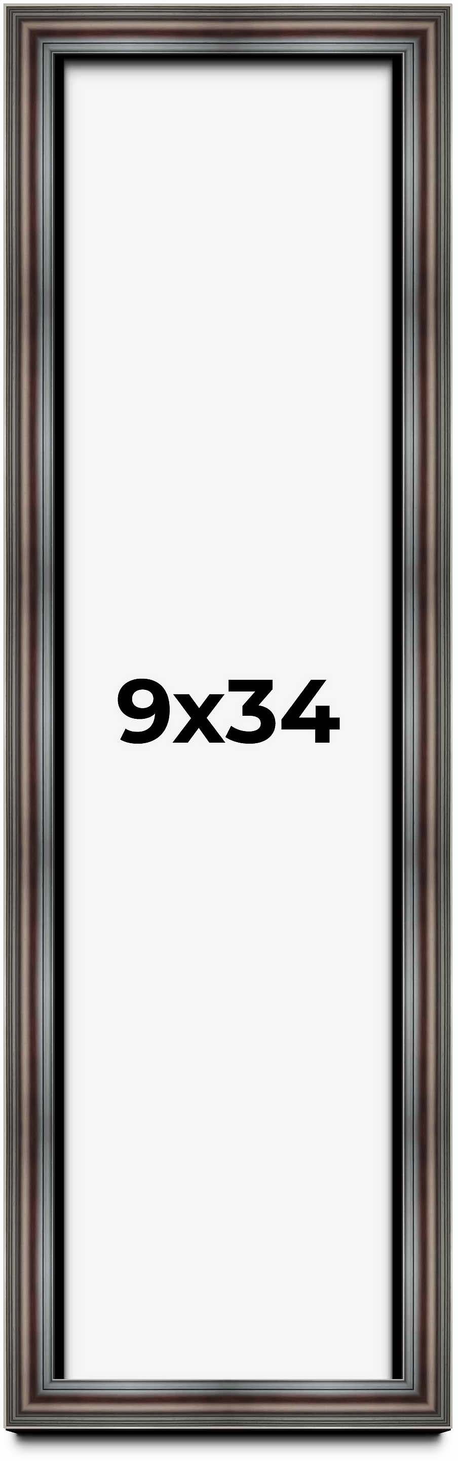 9x34 Shadow Box Frame Brown Cherry | 2.625 Inches Deep Pine Wood ...