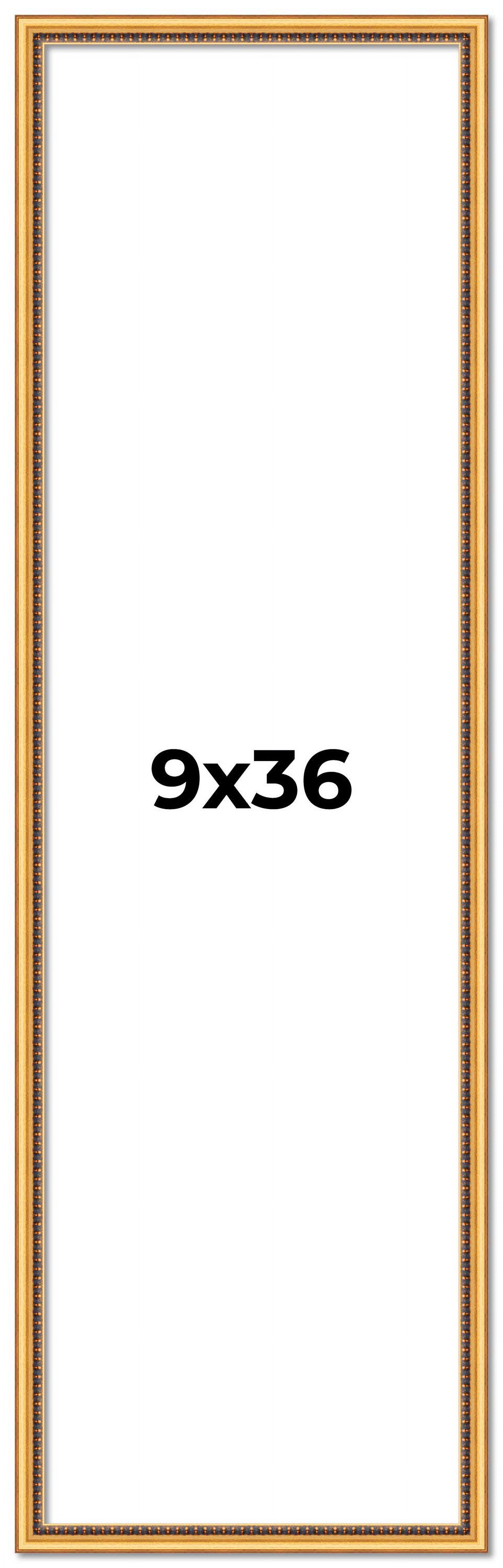 9x36 Frame Beaded Gold Solid Wood Picture Frame | 0.75 Inches Moulding ...