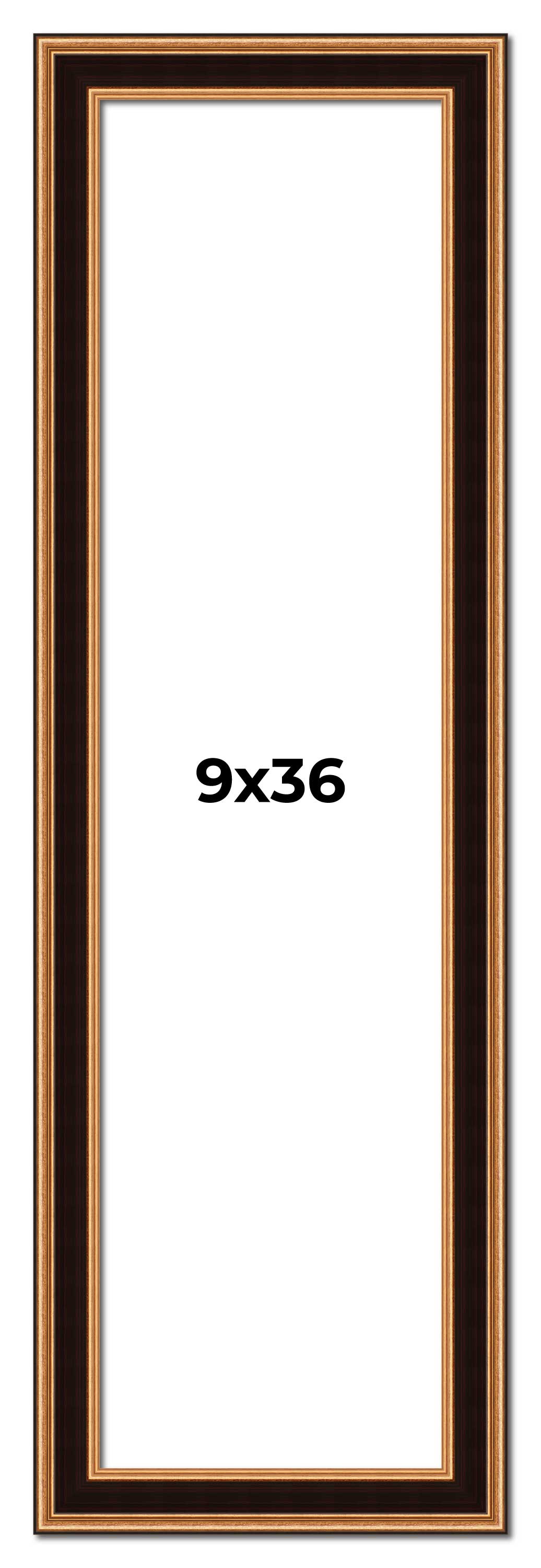 9x36 Frame Gold Brown Plein Air Vintage Solid Wood Picture Frame | 1.75 ...