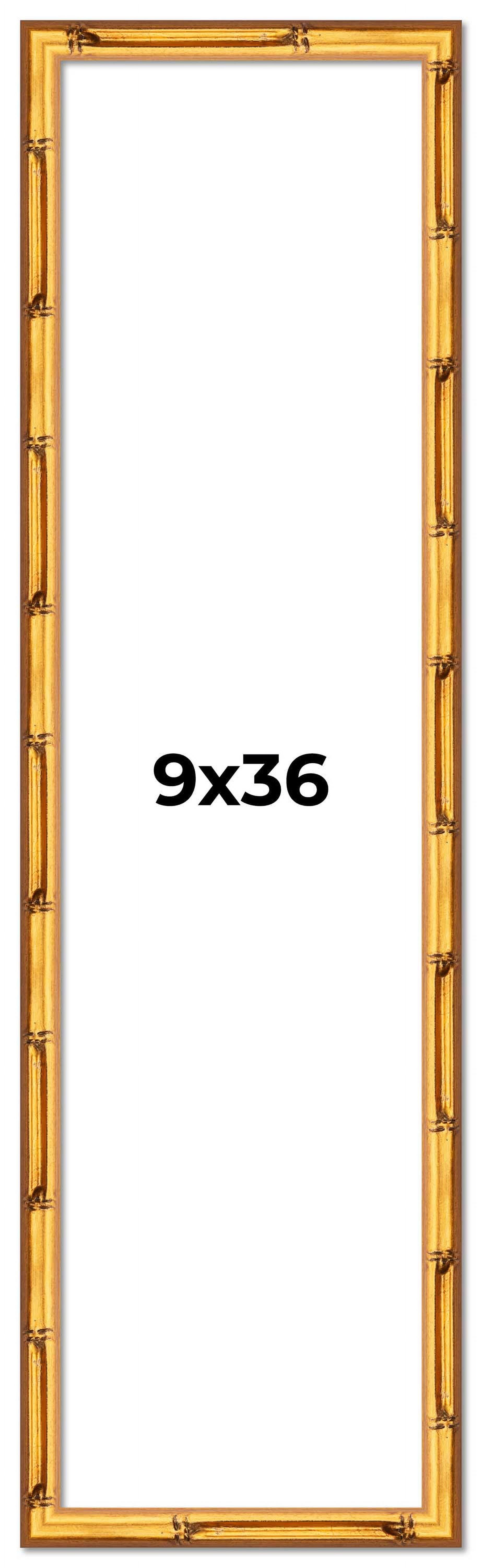 9x36 Frame Gold Bamboo Solid Wood Picture Frame | 1 Inch Moulding Width ...