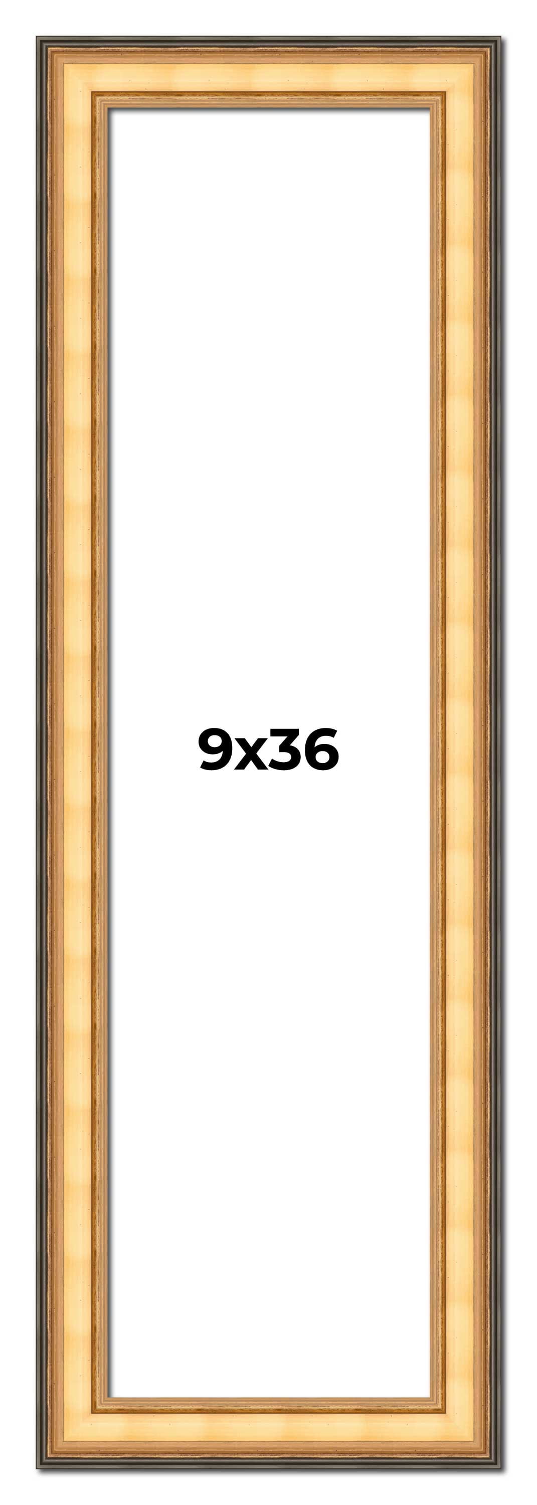 9x36 Frame Gold Plein Aire Solid Wood Picture Frame Width 2 Inches ...