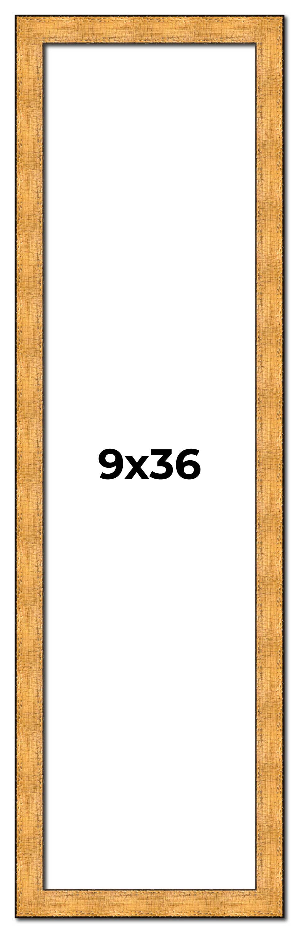 9x36 Frame Gold Rustic Solid Wood Picture Frame | 1.25 Inch Wide ...