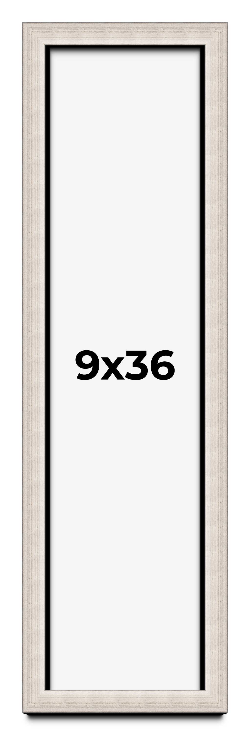 9x36 Shadow Box Brushed Silver | 1.5 Inch Deep | 1.25 Inch Moulding ...