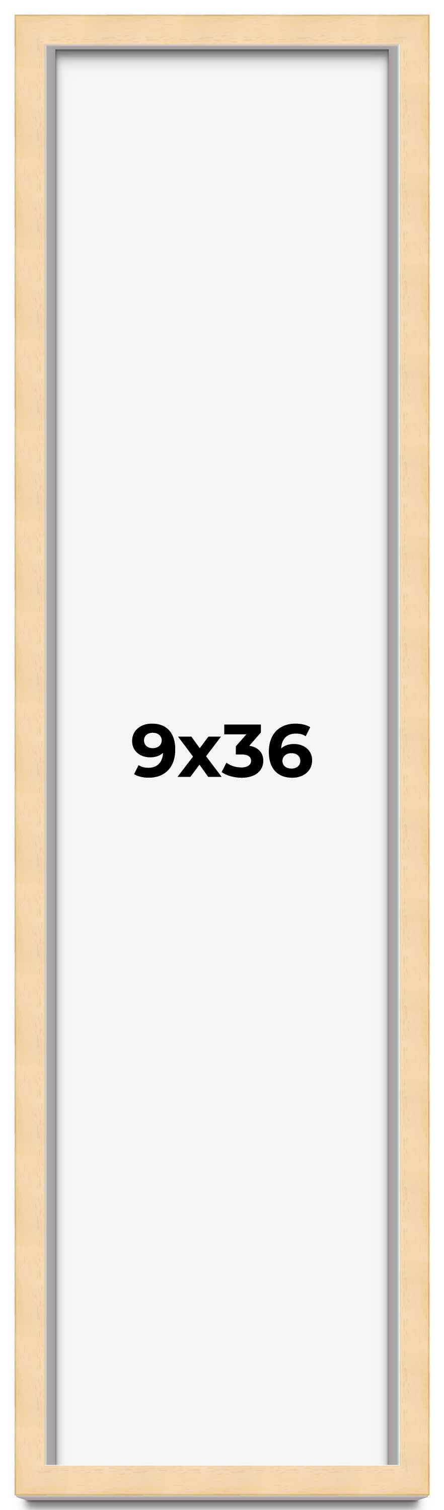 9x36 Shadow Box Frame Brown | 0.875 Inches Deep Real Wood Contemporary ...