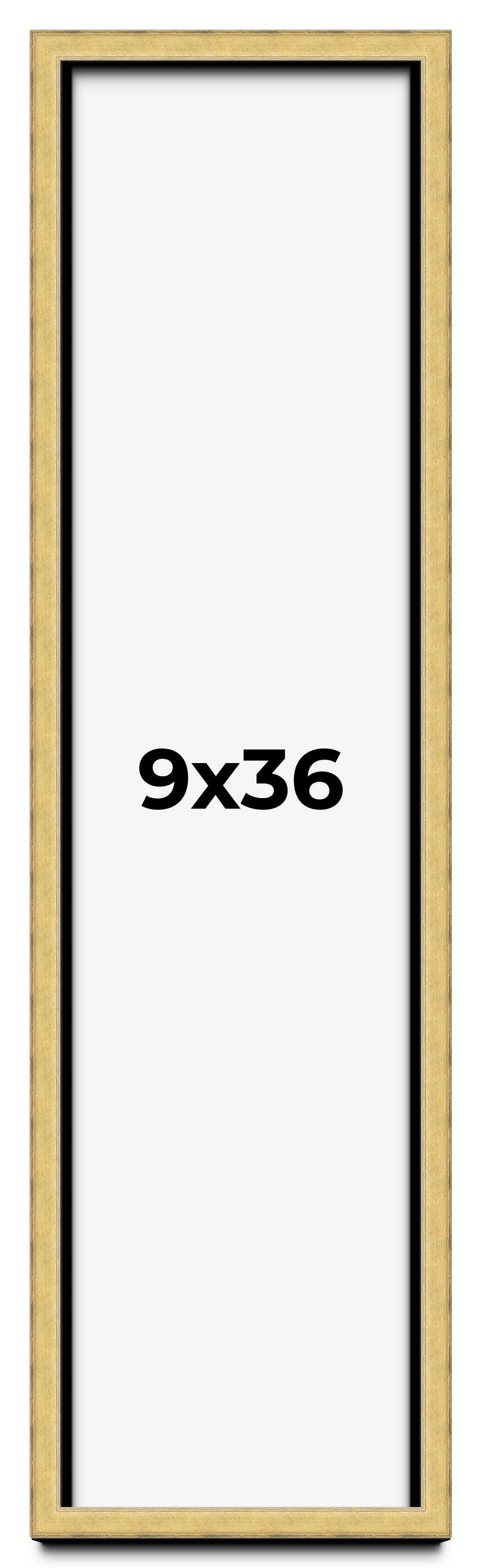 9x36 Shadow Box Frame Gold | 1.375 Inches Deep Real Wood Contemporary ...