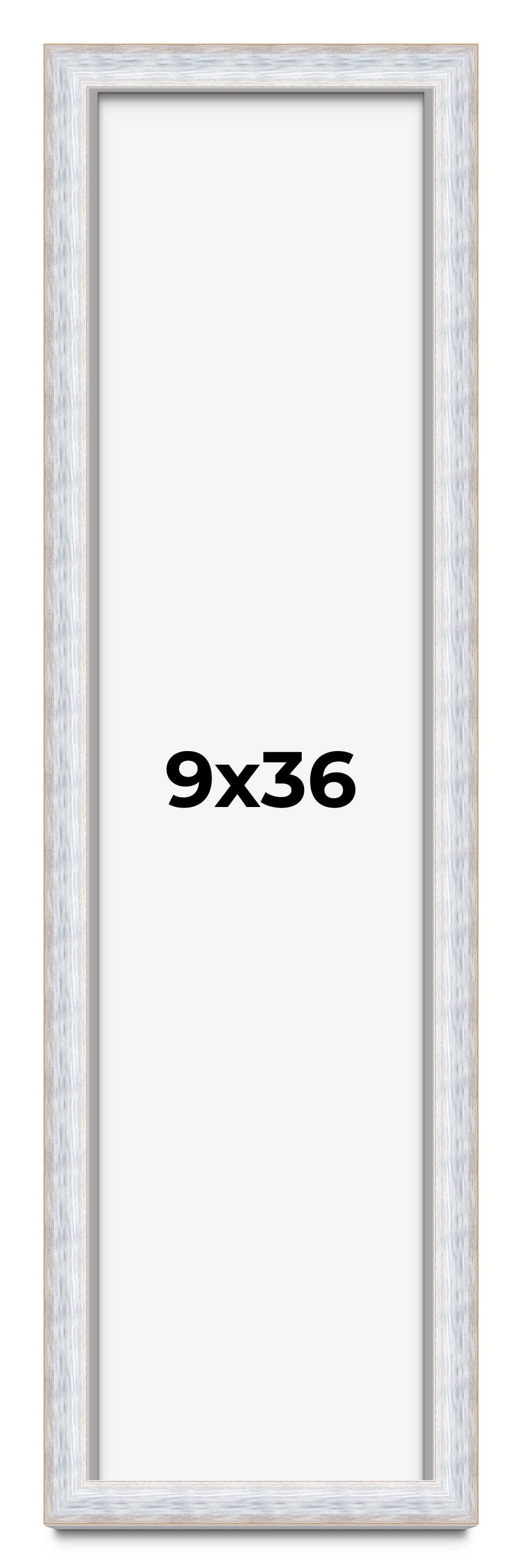 9x36 Shadow Box Frame Silver | 1.625 Inches Deep Real Wood Contemporary ...