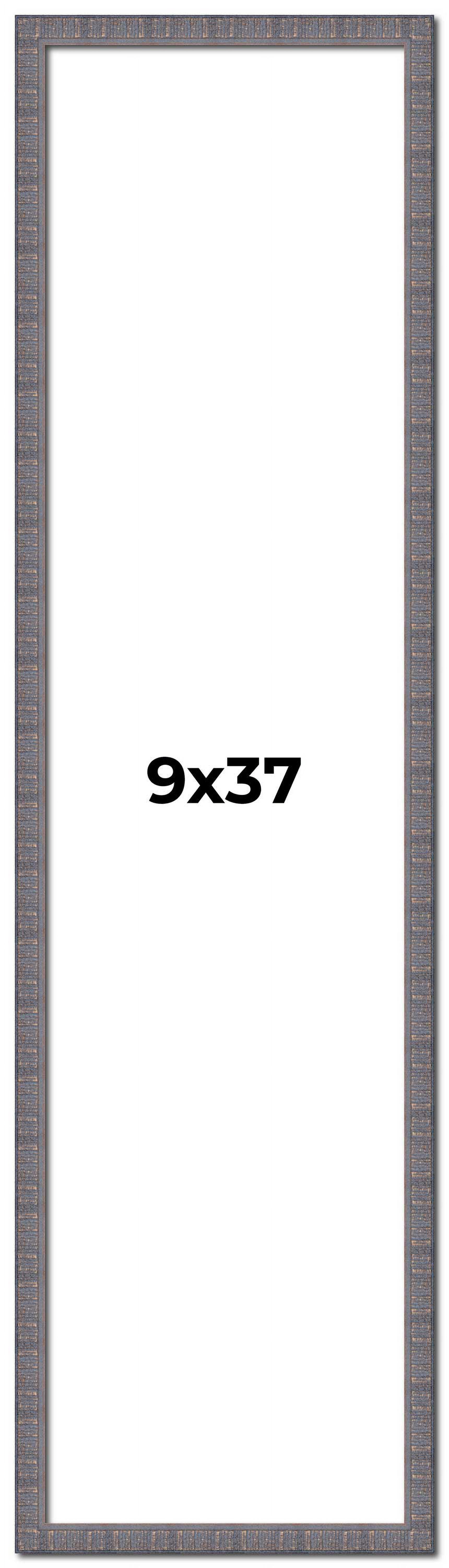 9x37 Frame Slate Blue Distressed Rustic Solid Wood Picture Frame | 0.75 ...