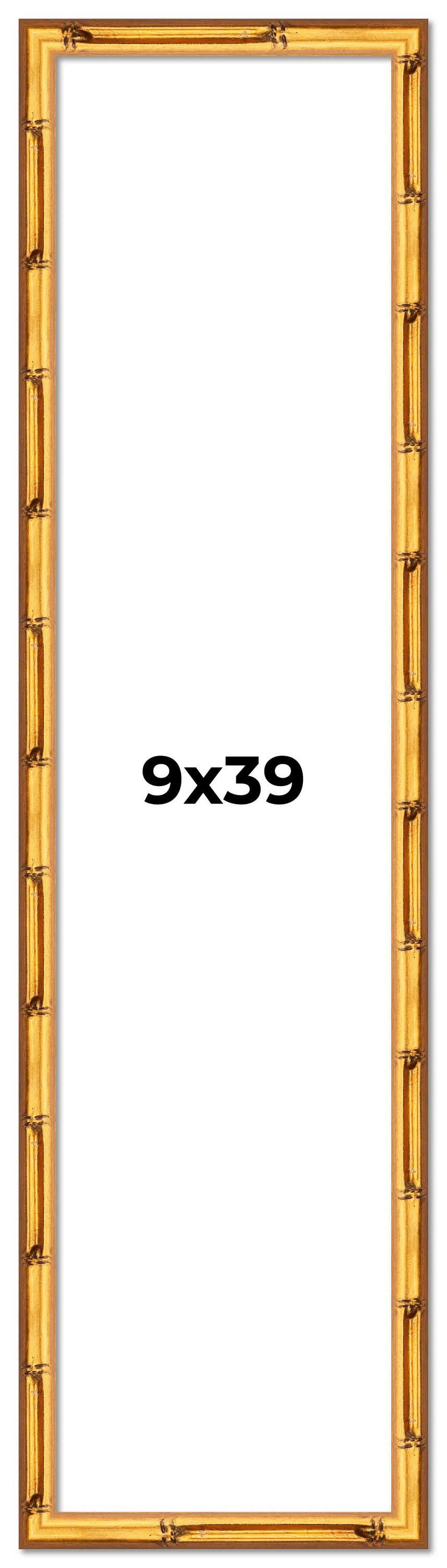 9x39 Frame Gold Bamboo Solid Wood Picture Frame | 1 Inch Moulding Width ...