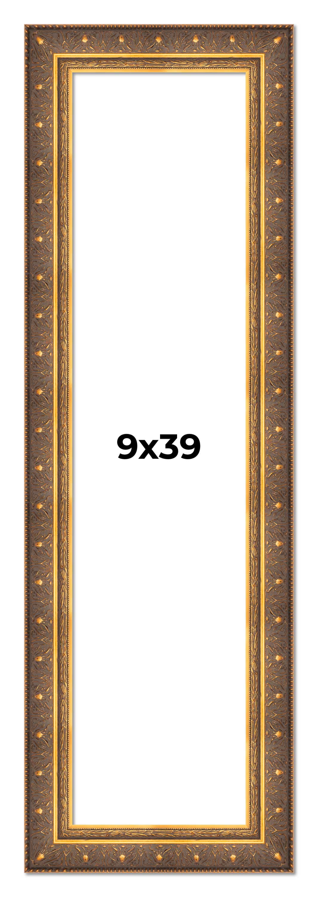 9x39 Frame Vintage Gold Solid Wood Picture Frame | 2.5 Inch Moulding ...