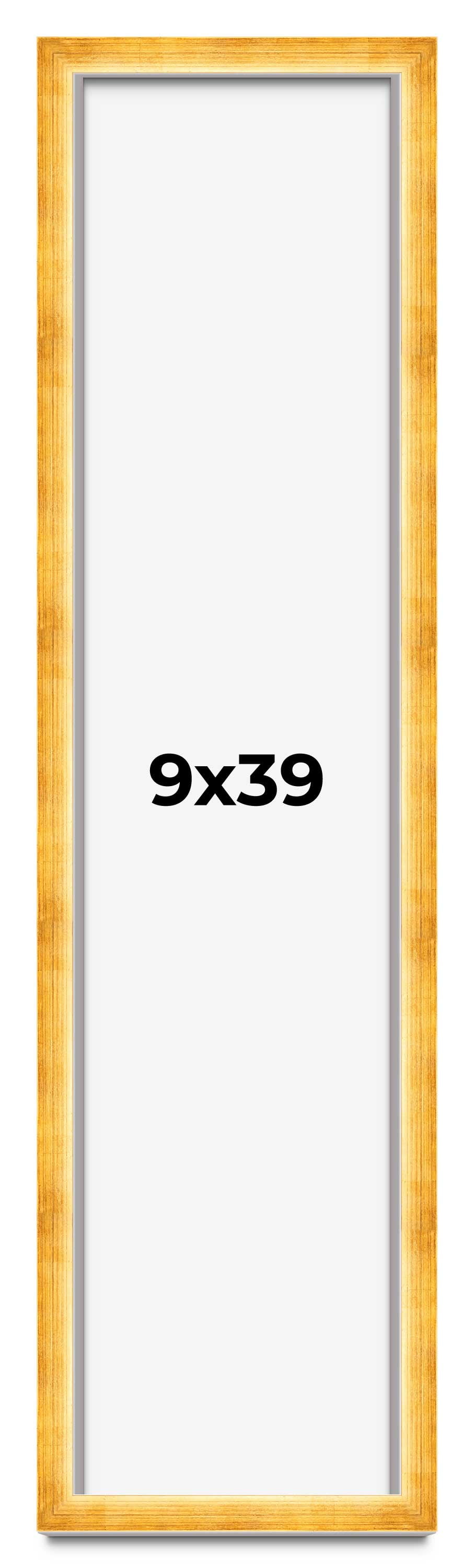 9x39 Shadow Box Frame Gold | 1.625 Inches Deep Real Wood Traditional ...