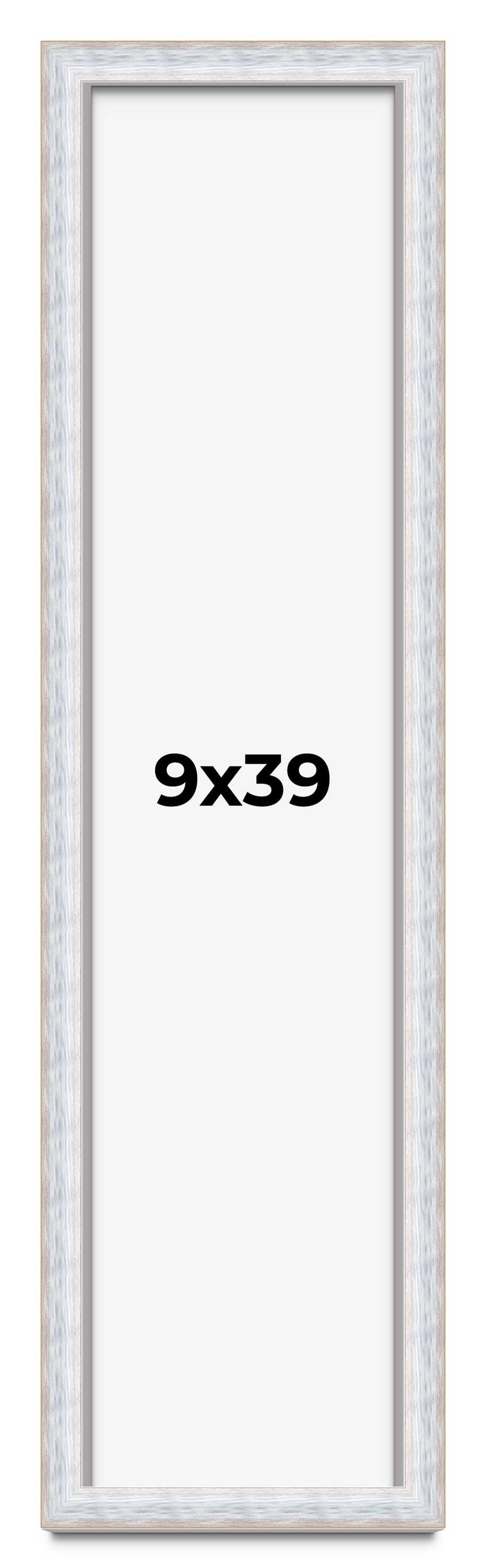 9x39 Shadow Box Frame Silver | 1.625 Inches Deep Real Wood Contemporary ...