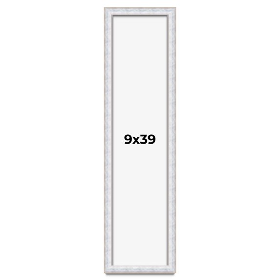 9x39 Shadow Box Frame Silver | 1.625 Inches Deep Real Wood Contemporary ...