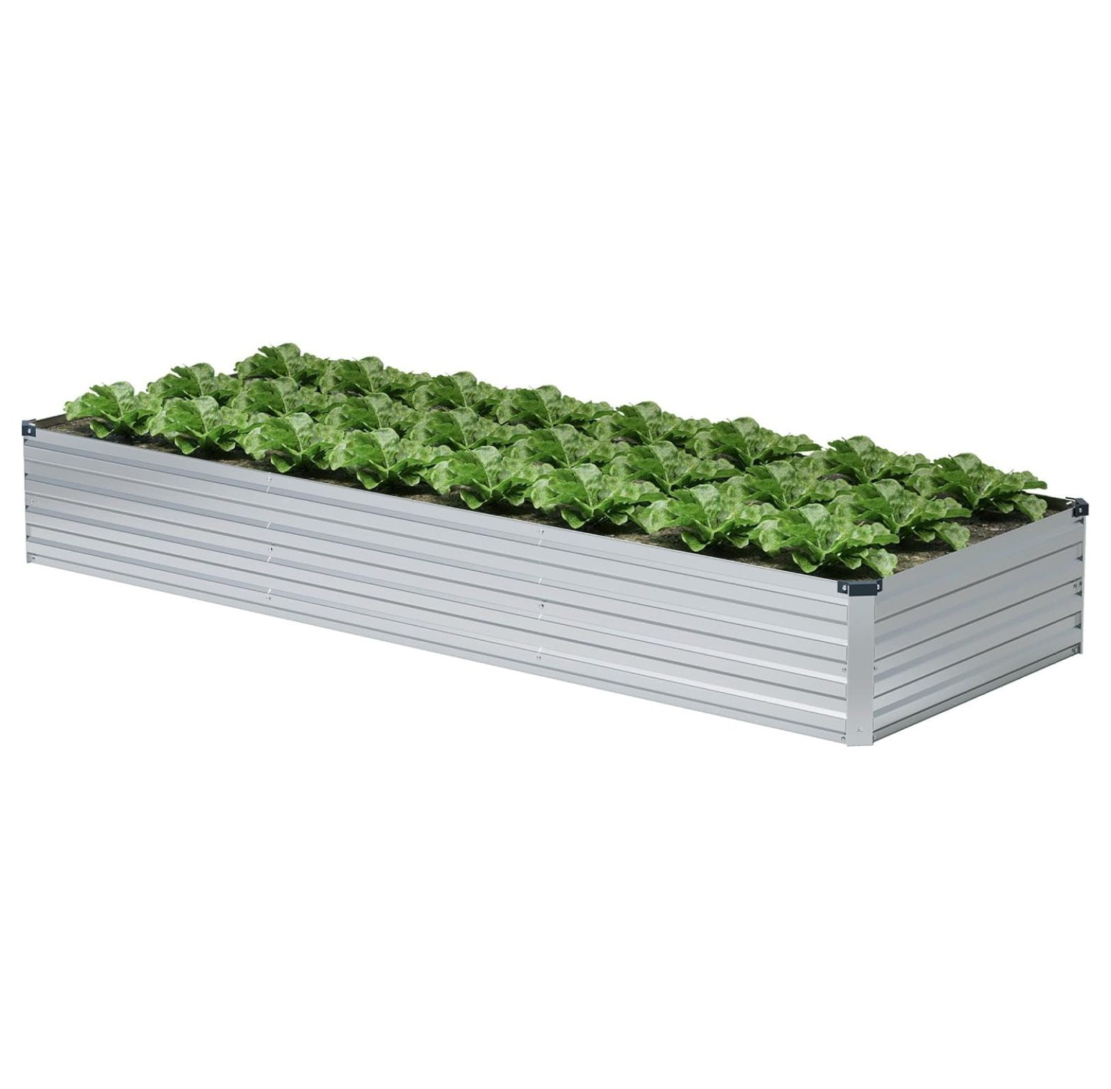 9x3x1FT Galvanized Raised Garden Bed-Outdoor Planter Box for Vegetables ...