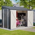 9x4 FT Outdoor Storage Shed with Lockable Door, Heavy Duty Metal Garden ...