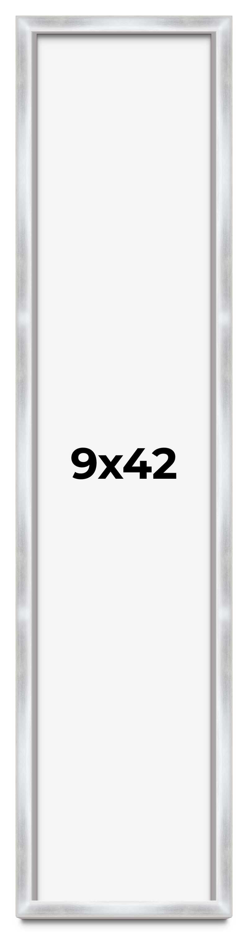 9x42 Frame Silver Whitewashed Wood Grain Solid Wood Shadow Box | 0.75 ...