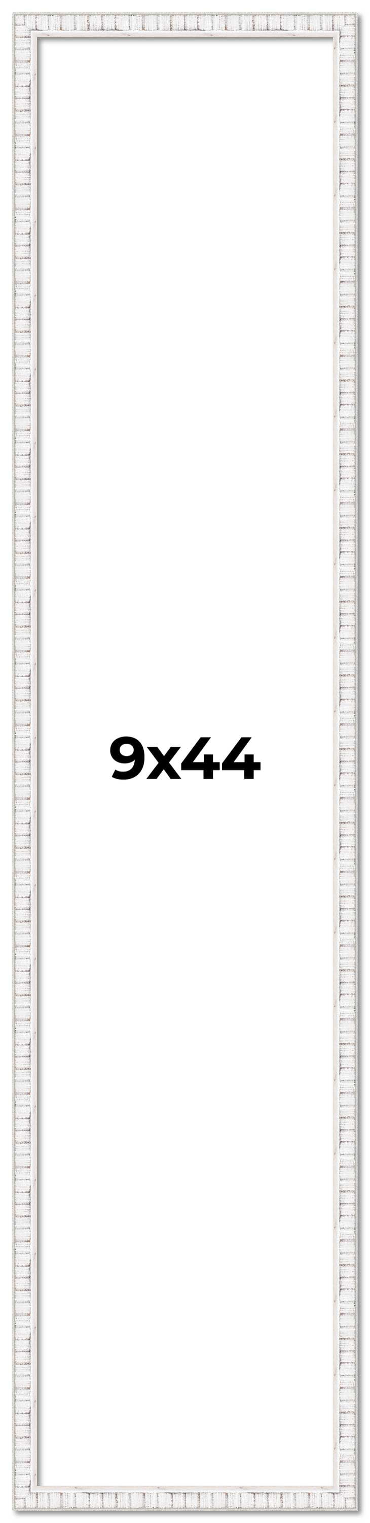 9x44 Frame White Scuffed Rustic Solid Wood Picture Frame | 0.75 Inch ...