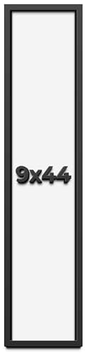 9x44 Shadow Box Frame Black | 1 Inch Deep Solid Wood Shadowbox Display Frame | UV Resistant ...