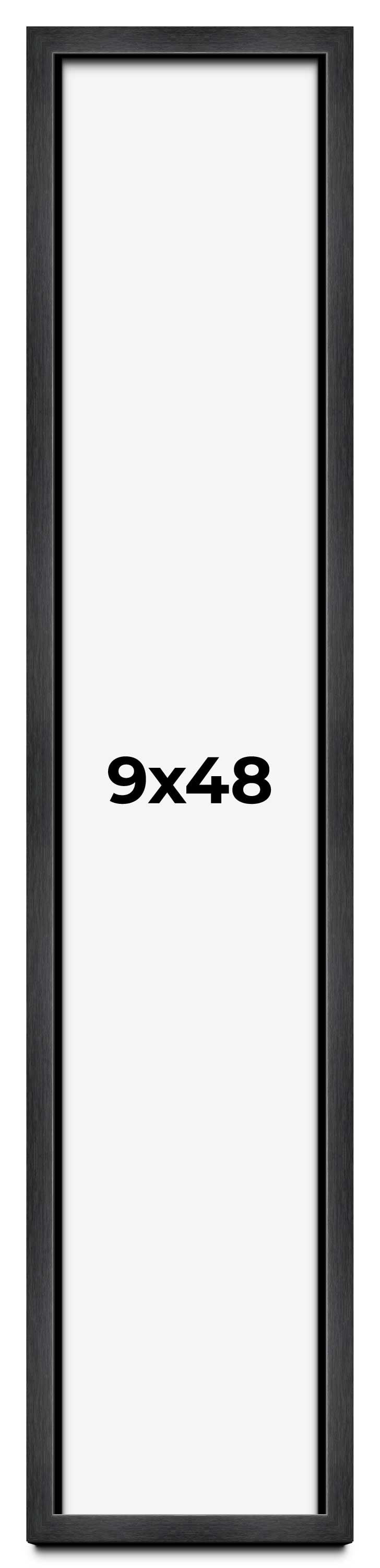 9x48 Frame Black Charcoal Grey Wood Textured Picture Frame | 0.75 Inch ...