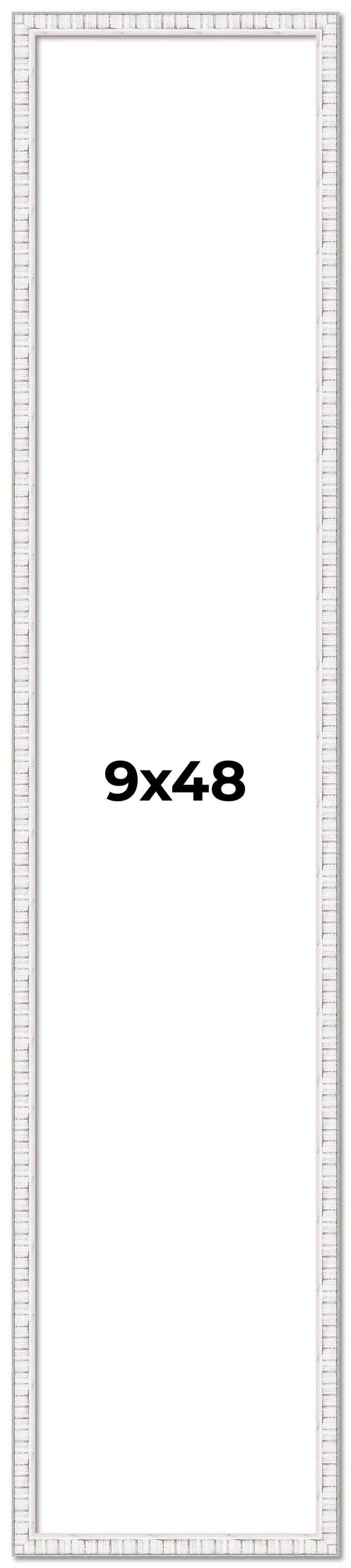 9x48 Frame White Scuffed Rustic Solid Wood Picture Frame | 0.75 Inch ...