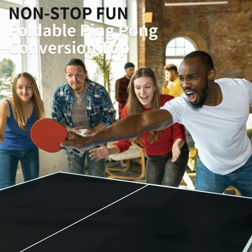 9x5 FT Foldable Table Tennis Conversion Top for Pool Tables with Net ...