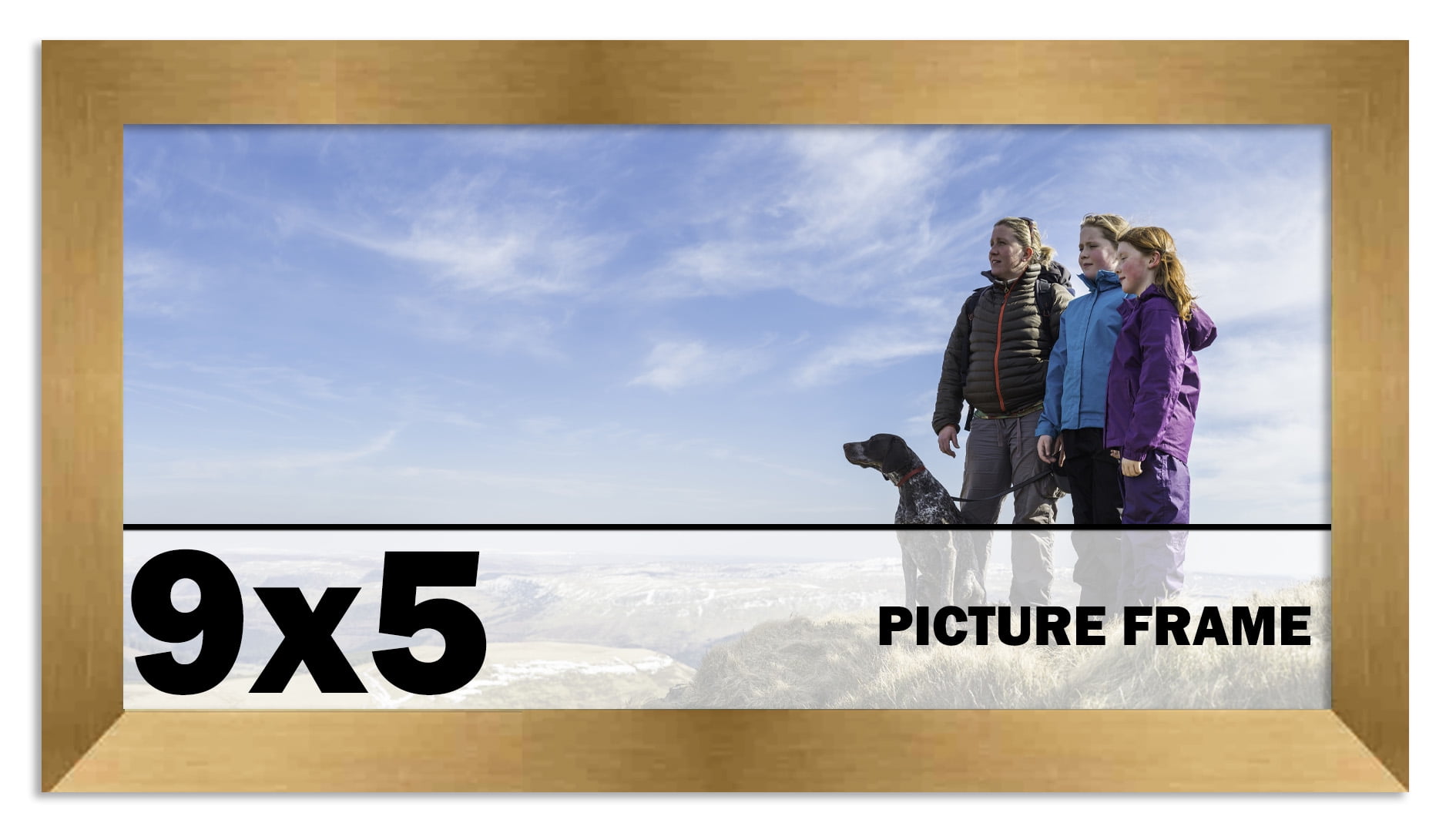 9x5 Frame Gold Bronze Modern Solid Wood Picture Frame | 0.75 Inch ...