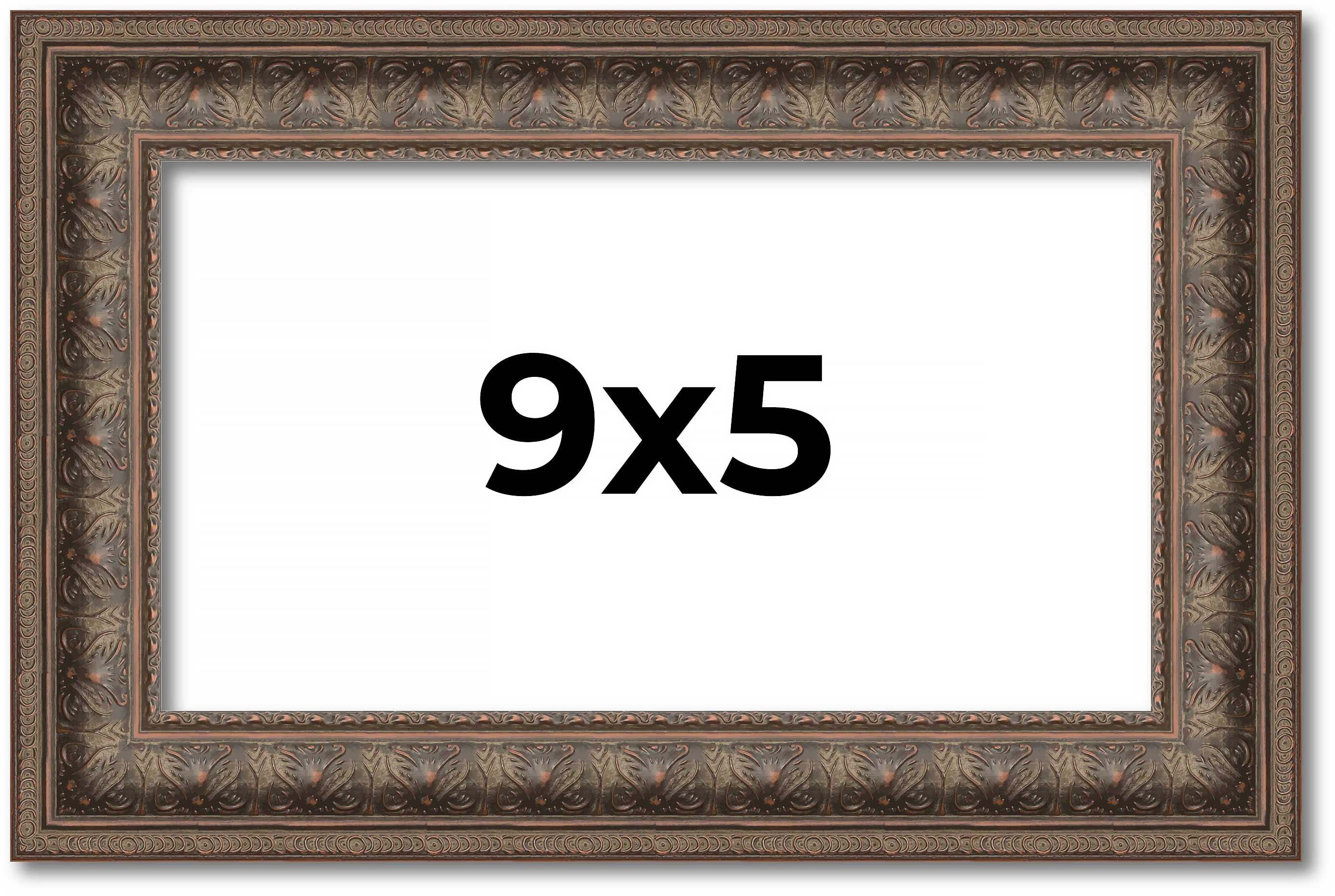 9x5 IN Ornate Brown Real Wood Picture Frame Width 1.5 Inches | Interior ...