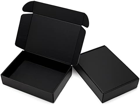9x6.5x2 Inches Black Shipping Boxes 25 Pack - Corrugated Cardboard ...