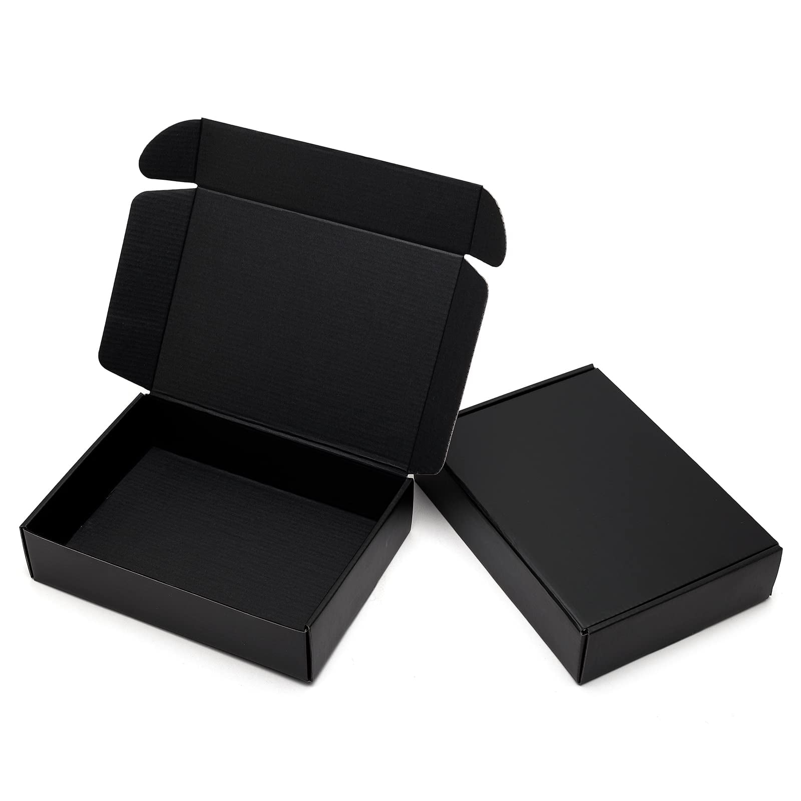 9x6.5x2 Inches Black Shipping Boxes 25 Pack - Corrugated Cardboard ...