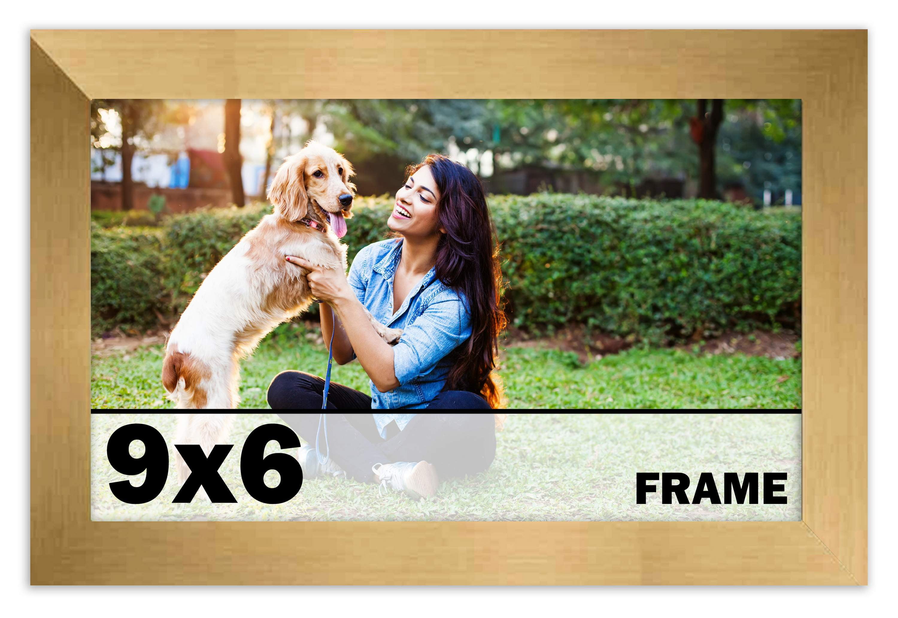 9x6 Frame Gold Bronze Modern Solid Wood Picture Frame | 0.75 Inch ...